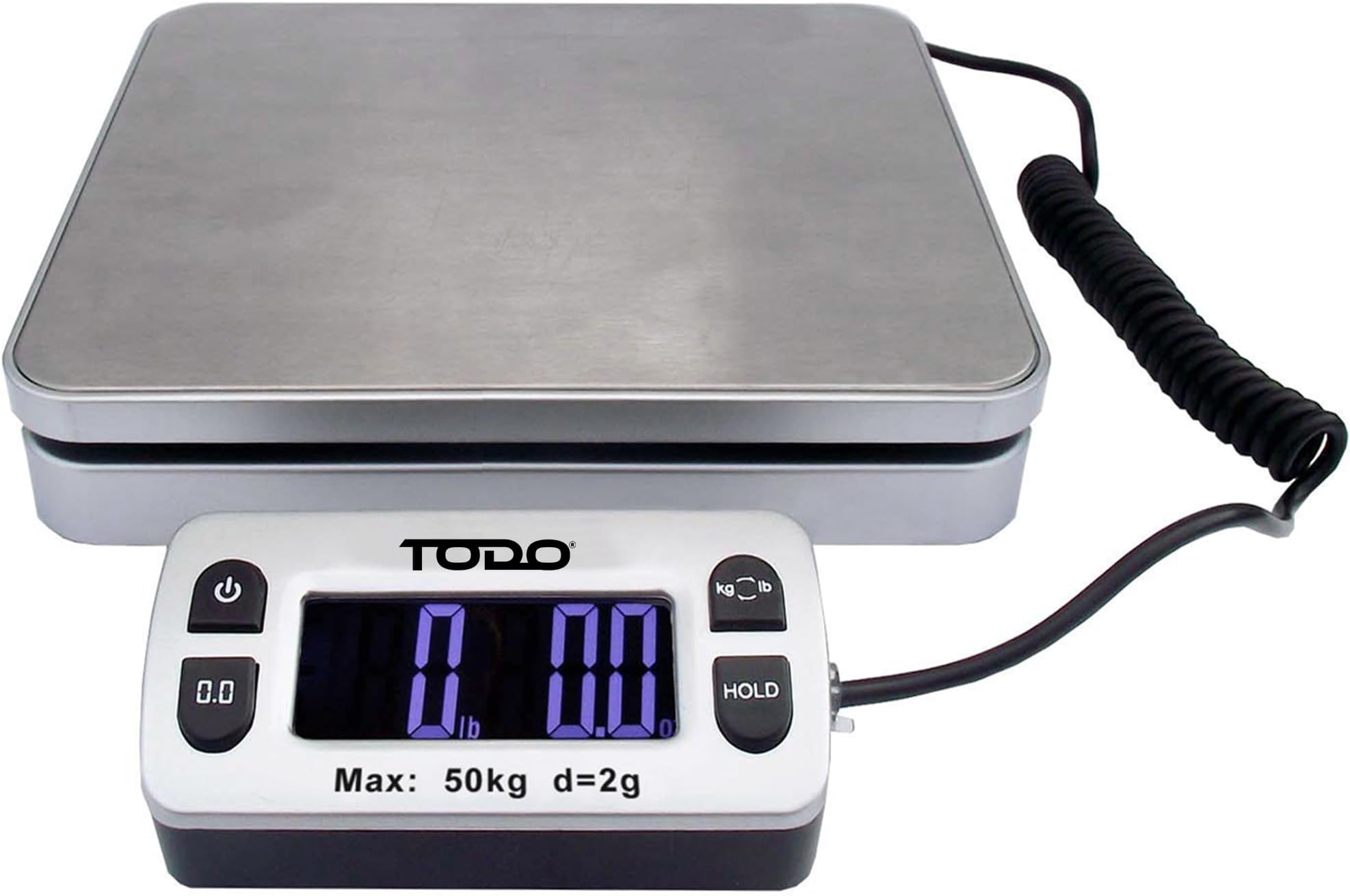 50 kg (110 lb) Digital Postal Scale, Wide Stainless Steel Platform ...