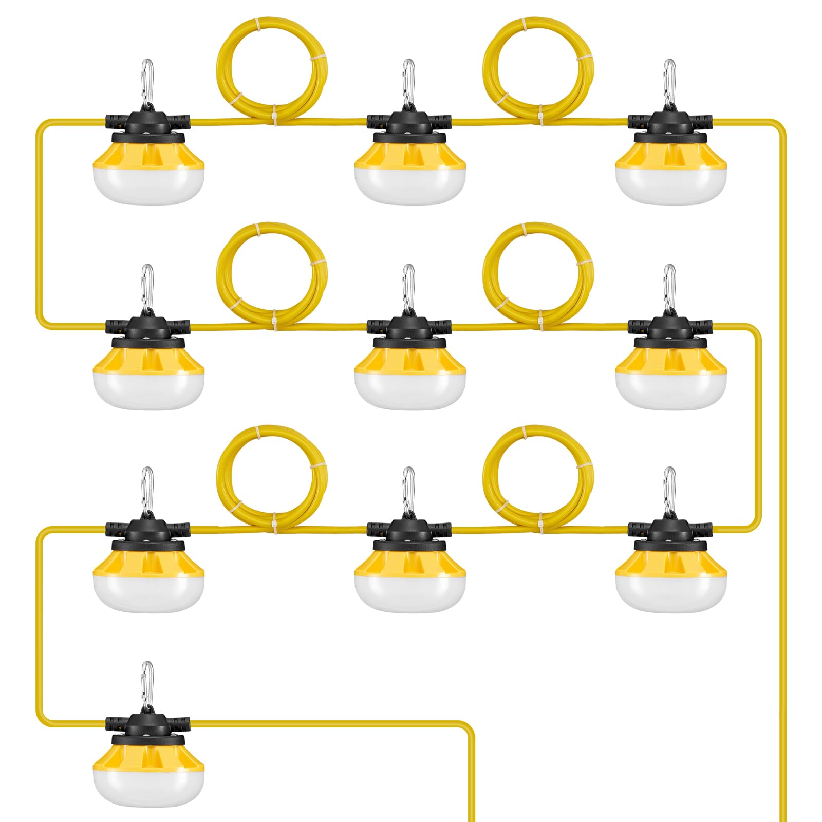 VEVOR Construction String Lights, 100FT 100W 10000LM, 10PCs String Work ...