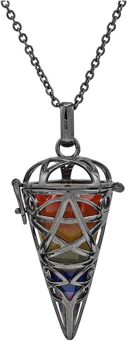 Amazon.com: Top Plaza 7 Chakra Reiki Healing Crystals Stones Black ...