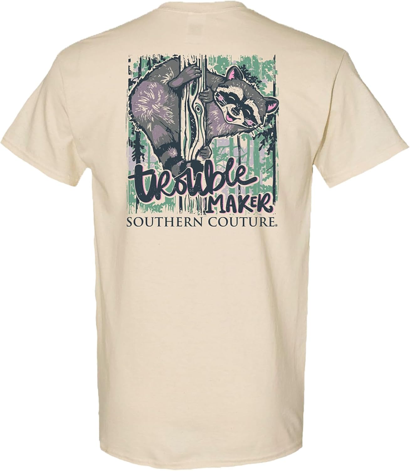 Amazon.com: Southern Couture Troublemaker Raccoon Natural Tan Cotton ...
