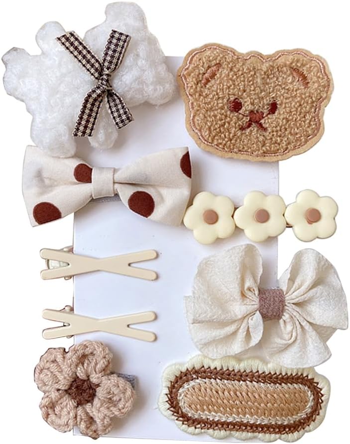 Amazon.com : 12 Pieces Kawaii Hair Clips for Girls Cartoon Girl Hair ...