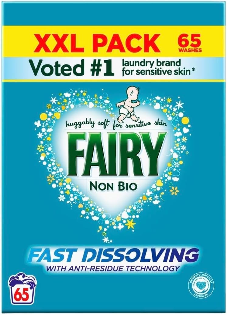 Fairy Non-Bio Powder Kind to Sensitive Skin Laundry, 140 Washes ...