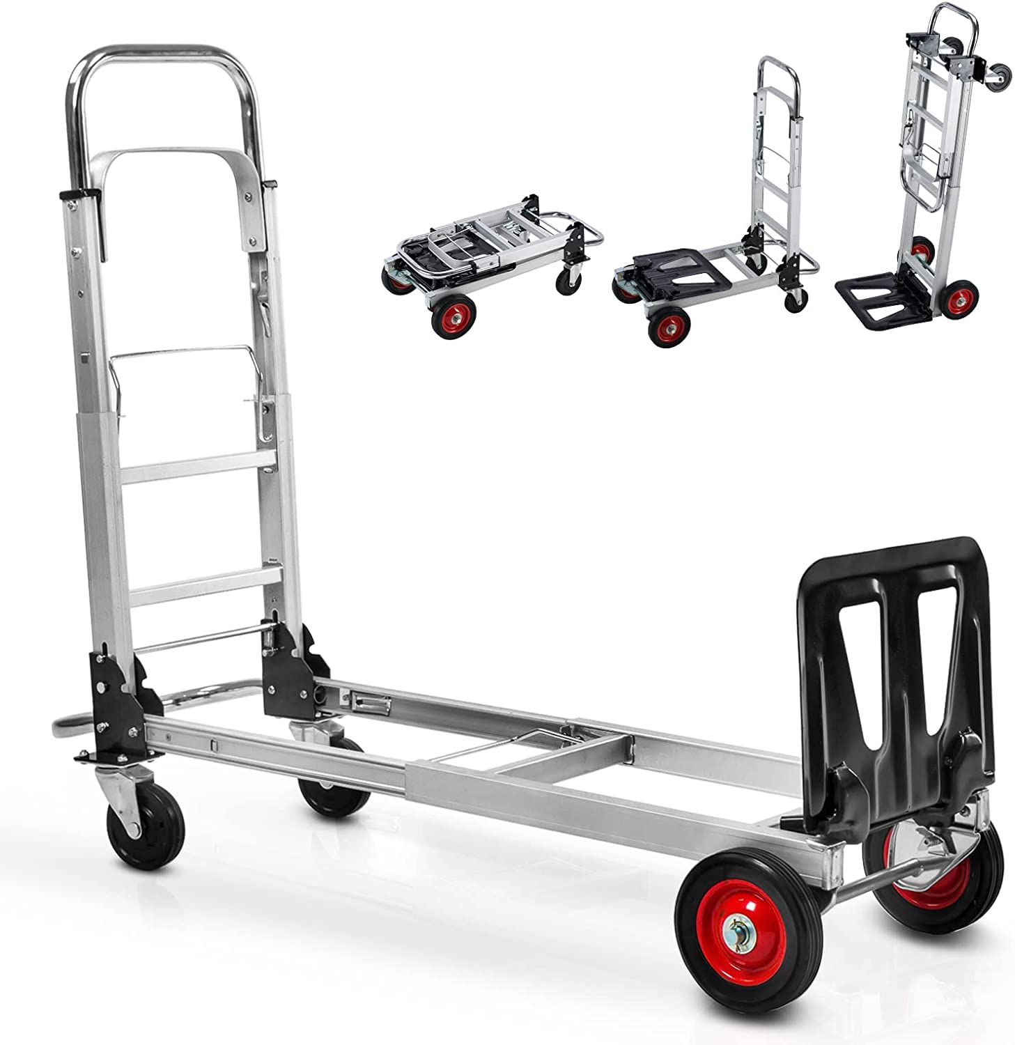 Buy 2 in 1 Aluminum Hand Truck Dolly Convertible Hand Truck Heavy Duty ...