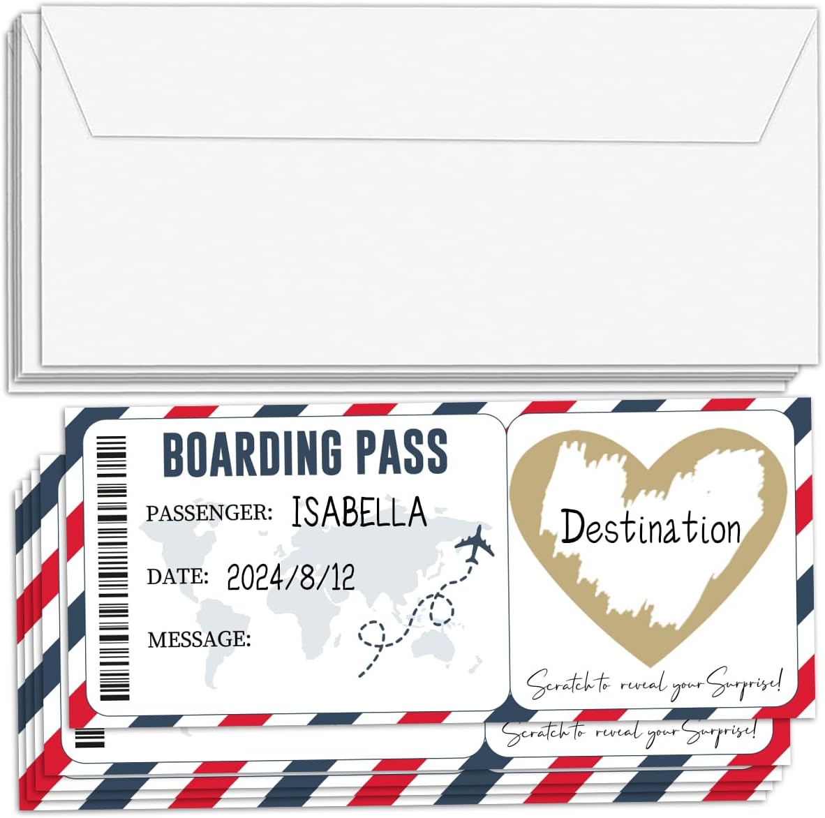 Amazon.com : Eronm 5 Set Travel Ticket Surprise Scratch Card, Surprise ...