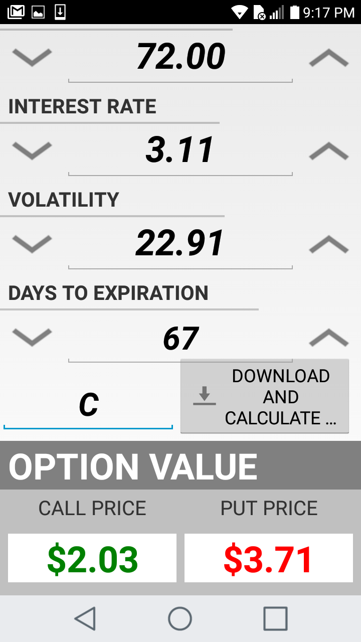 Options Calculator Pro - App on Amazon Appstore