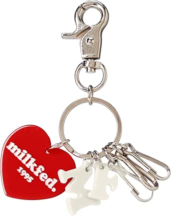 Amazon.co.jp: [ミルクフェド] キーチェーン HEART MF KEY CHAIN 103214054007 レディース レッド ...