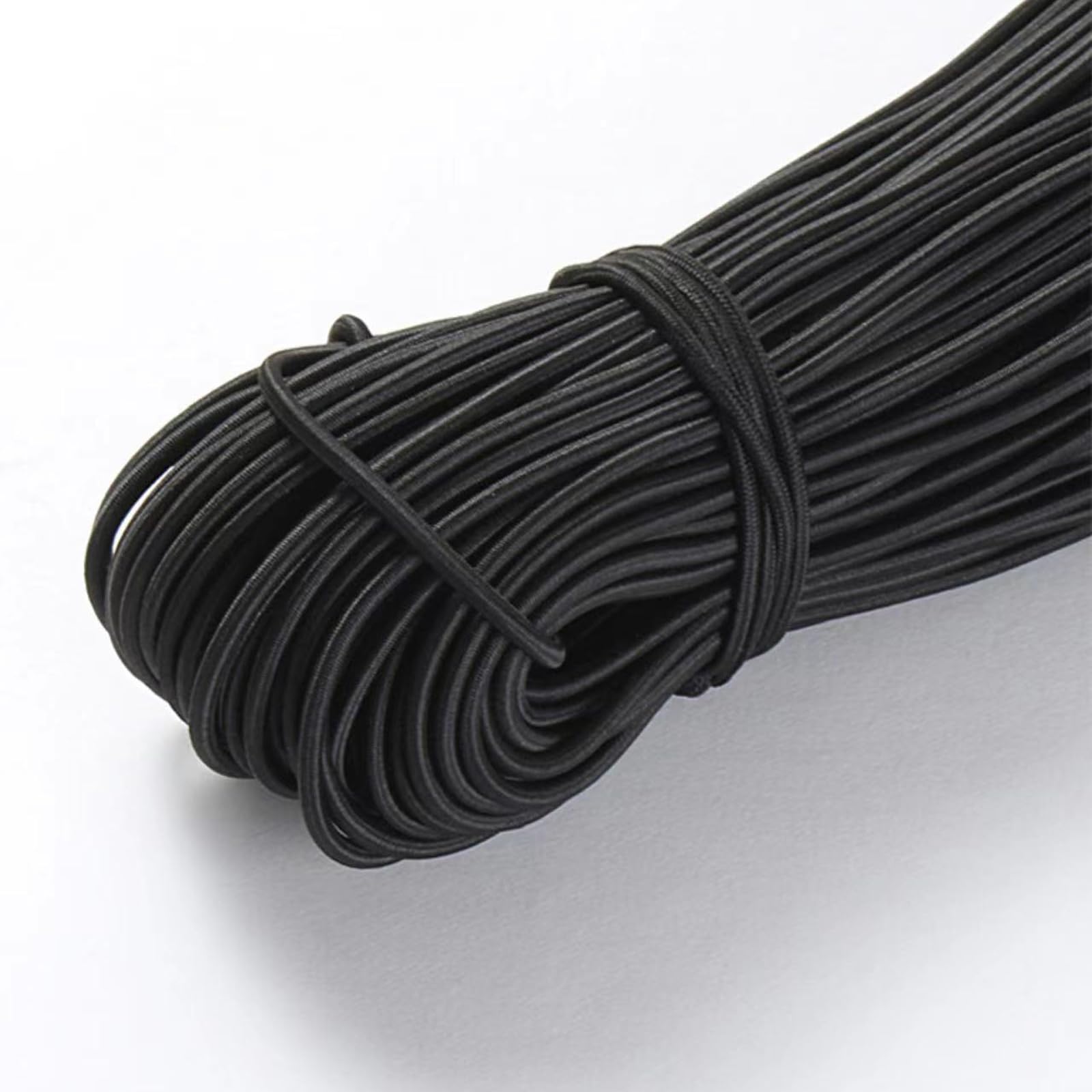 1/4" x 32' Elastic Bungee Cord-Black Shock Cord,Stretch Rope for DIY ...