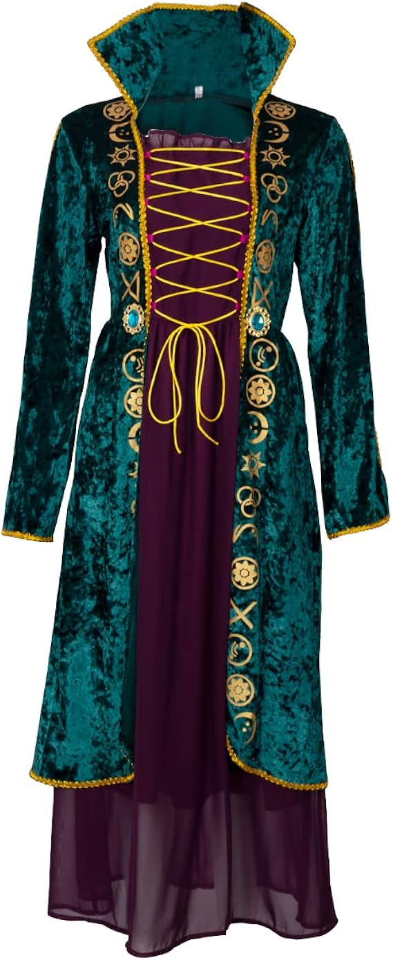 Amazon.com: Womens Medieval Witch Robes Halloween Winifred Cosplay ...