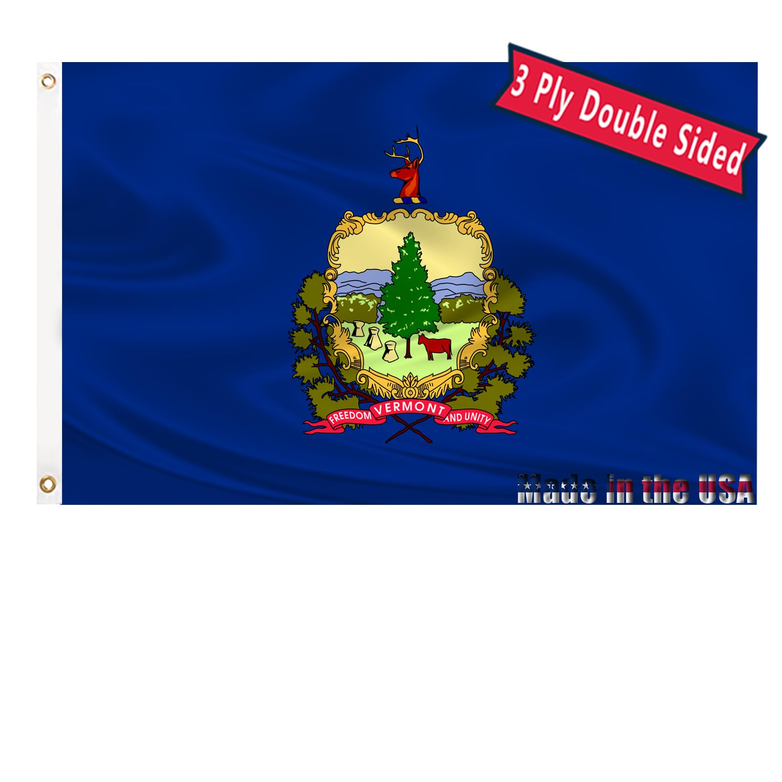 Amazon.com : Vermont State Flag 3x5 Outdoor Double Sided State of ...