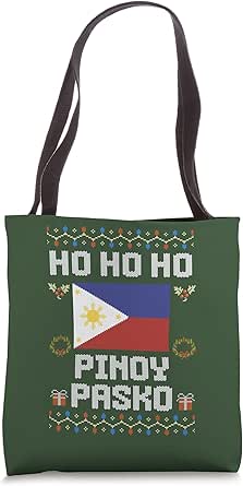 Amazon.com: Ho Ho Pinoy Pasko present for Christmas Philippines Tote ...