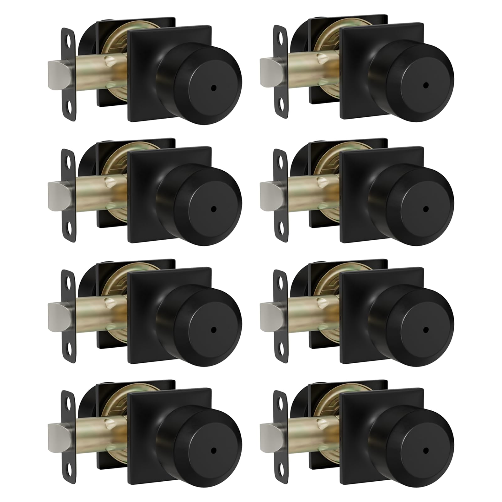 goldenwarm 8 Pack Matte Black Door Knobs Interior, Privacy Door Knobs ...