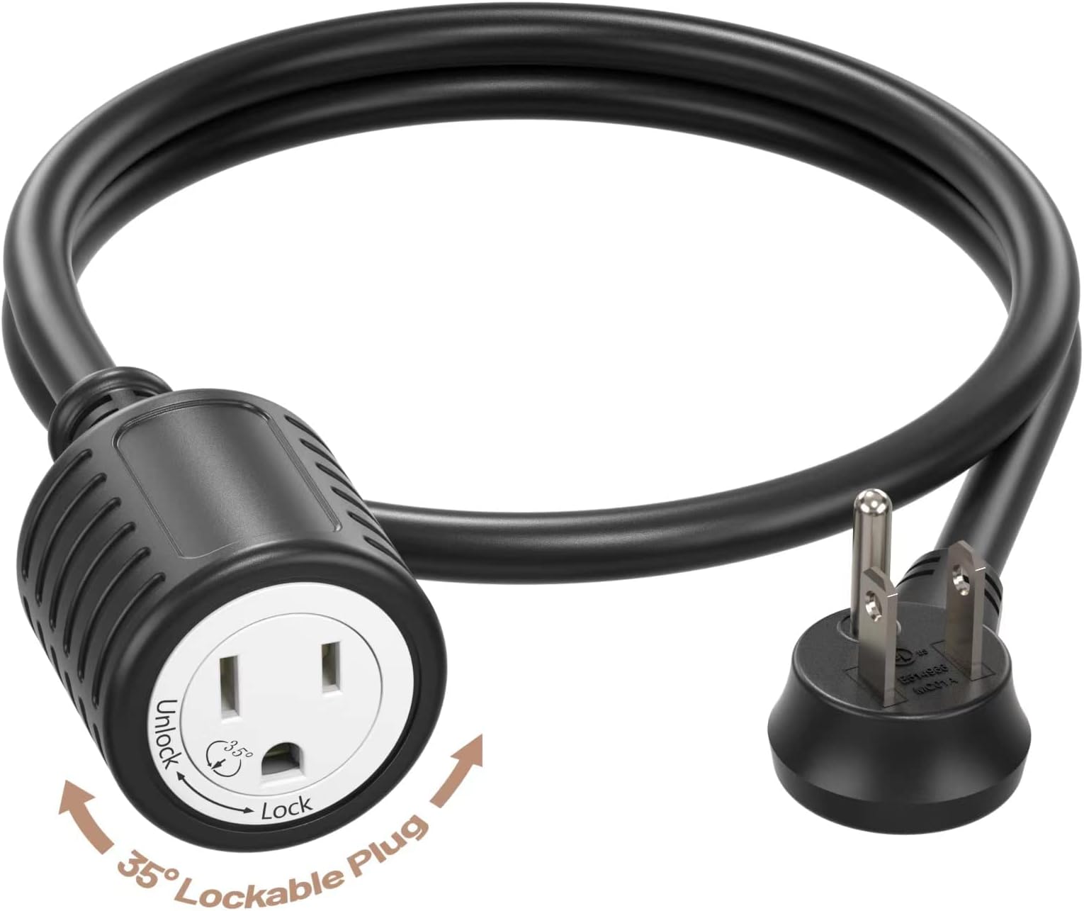 Amazon.com: VSEER 1Feet 1875W 15A 14AWG Flat Plug Heavy Duty Extension ...