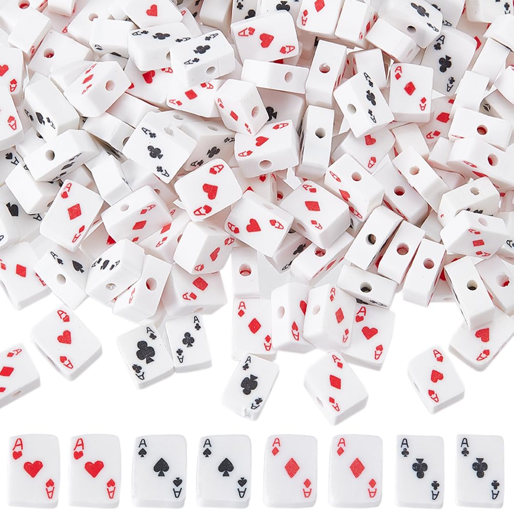 Amazon.com: SUNNYCLUE 1 Box 300Pcs Polymer Clay Beads Poker Playing ...