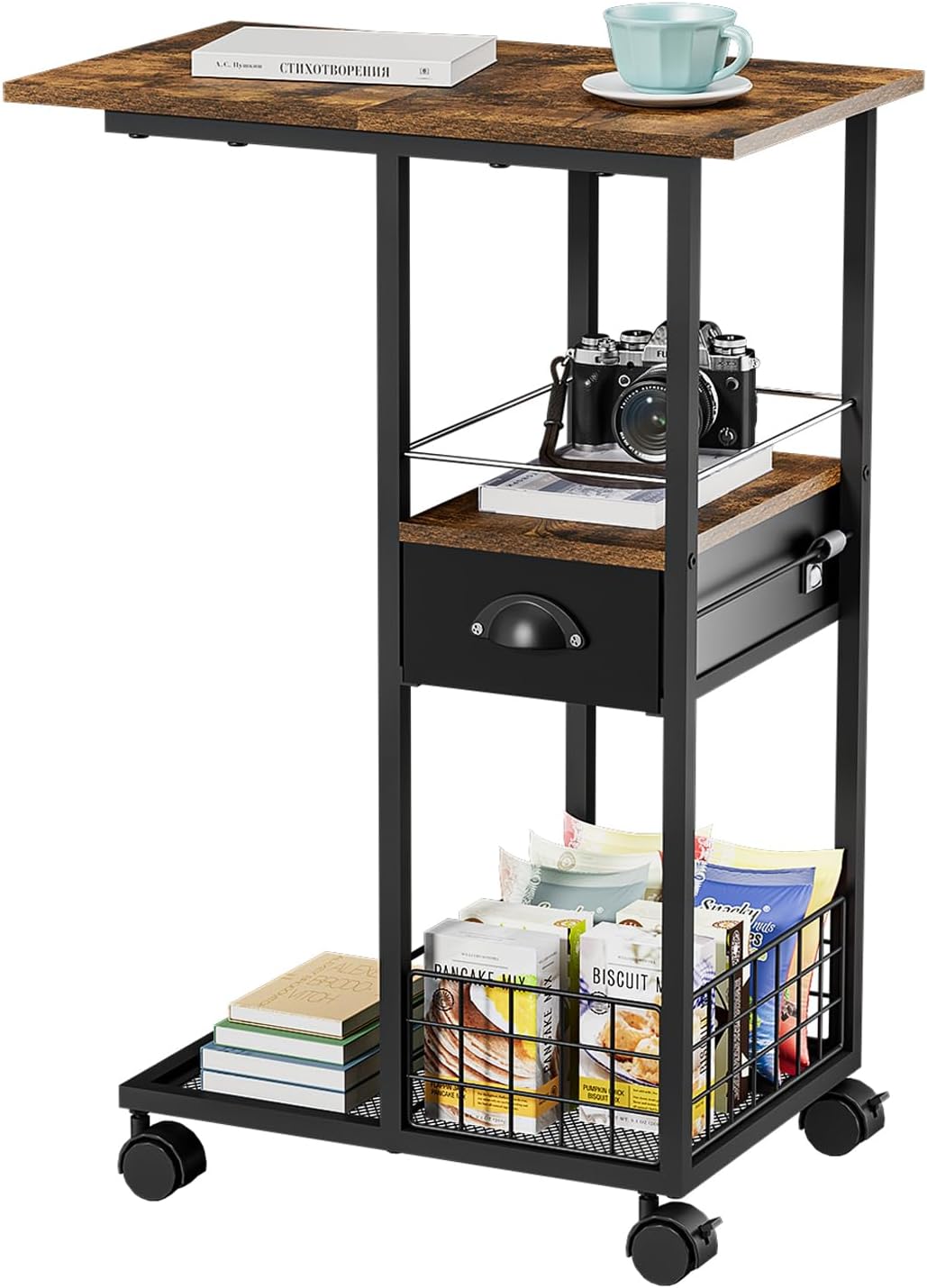 Amazon.com: Kufutee Folding TV Tray Table, Small Folding Side Table ...