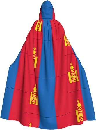 Amazon.com: Juandeng Mongolian Flag Hooded Cloak Halloween Medieval ...