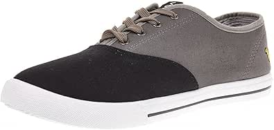 Amazon.com | Voi Mens Grey Bushnell Two Colour Lace Up Casual Plimsolls ...