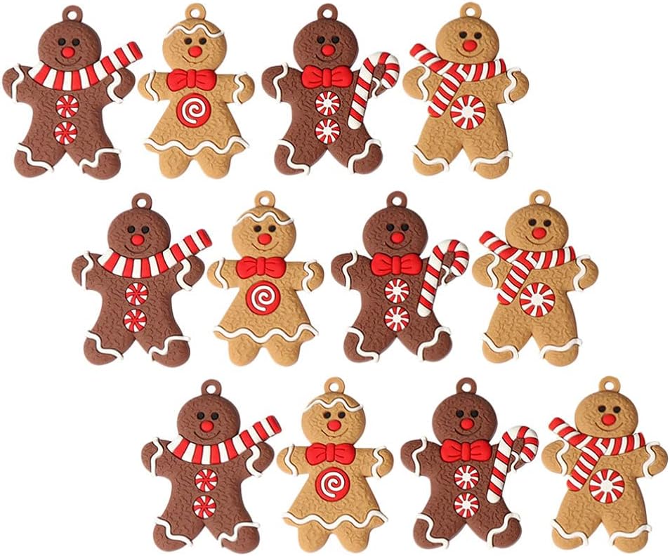 Amazon.com: Toyvian 12pcs Christmas Flatback Embellishments Gingerbread ...