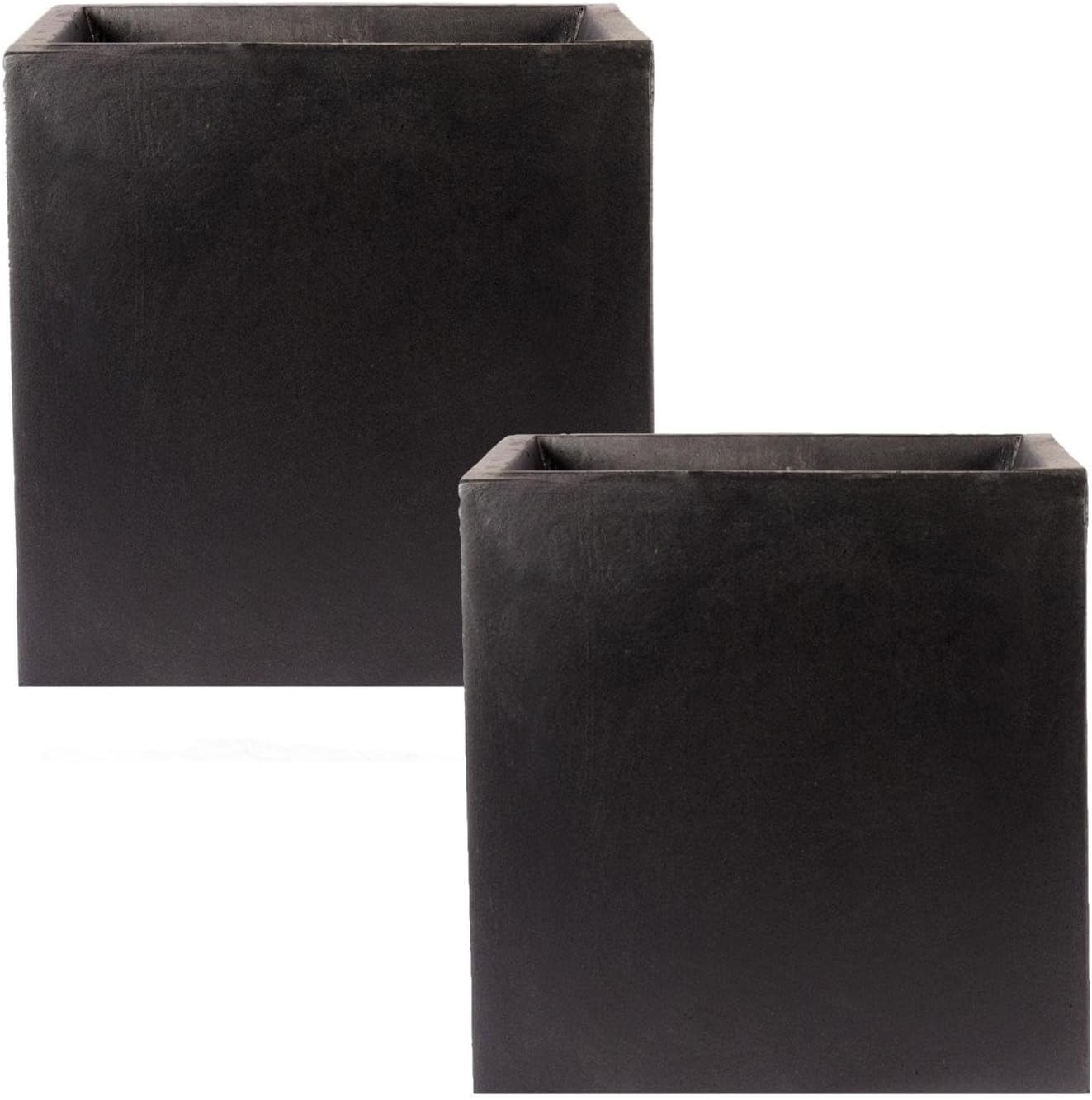 IDEALIST Set of 2 50cm Large Square Planter for Trees | Black ...