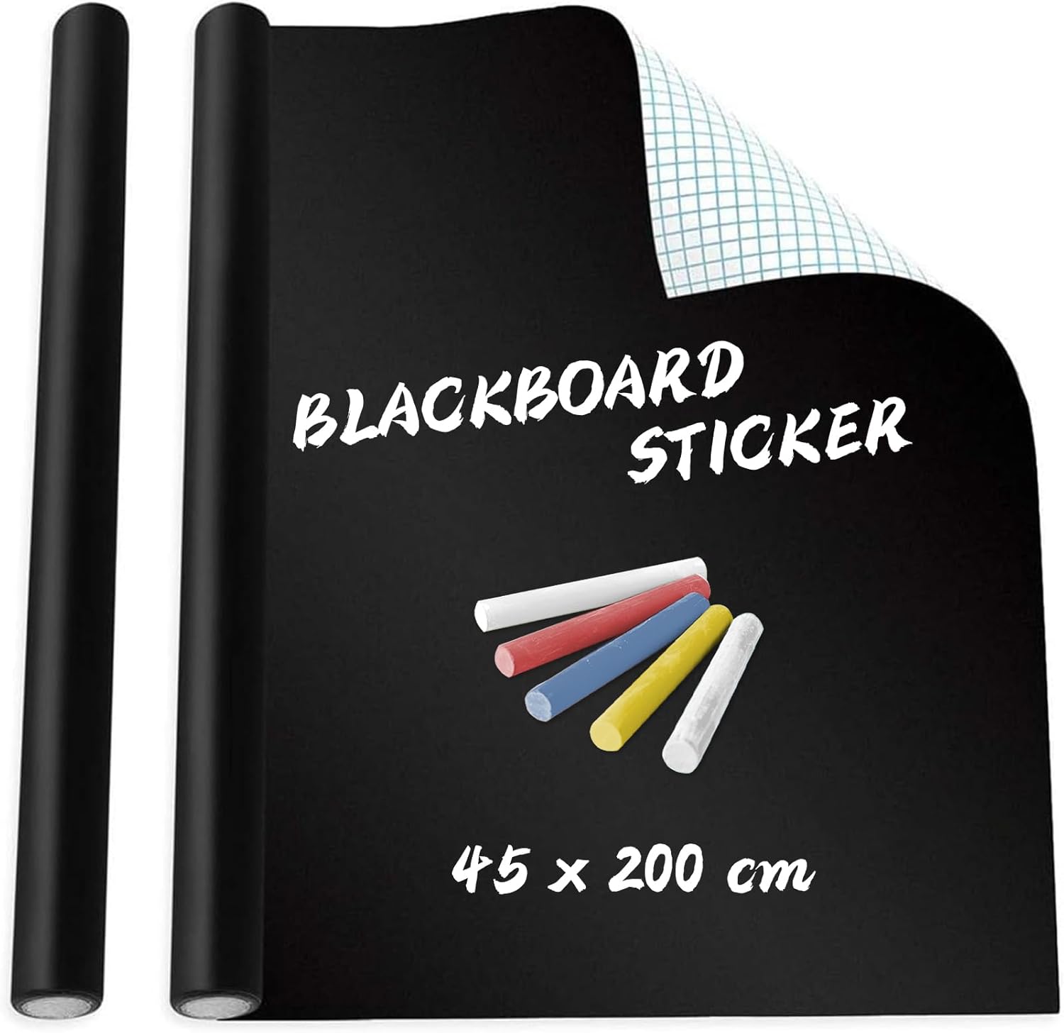 Chalkboard Paper, 1 Roll Chalkboard Sticker, Free: 5 Colorful Chalks ...