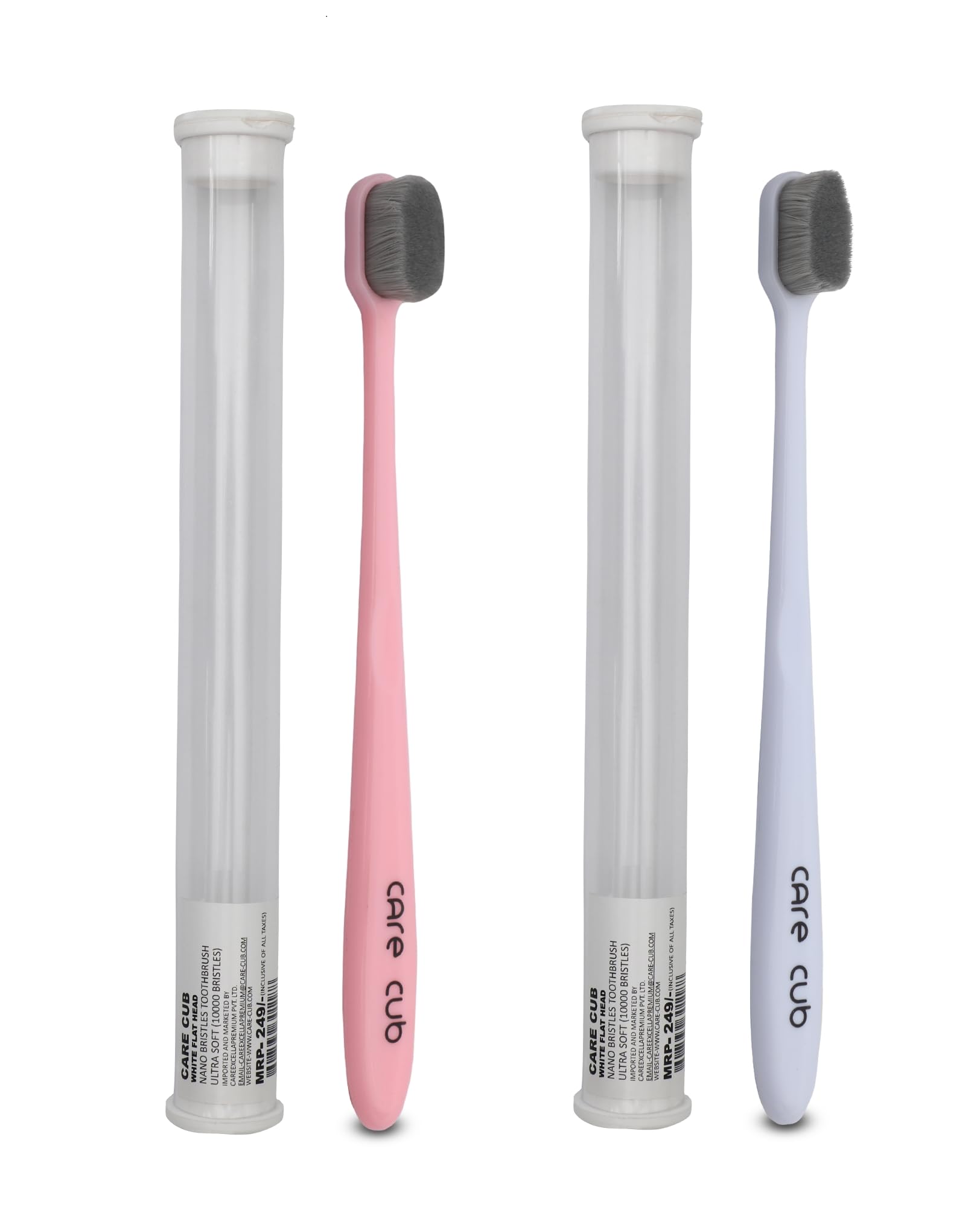 Buy CARE CUB Manual Pink & White Flat Head Toothbrushes - Bpa-Free ...