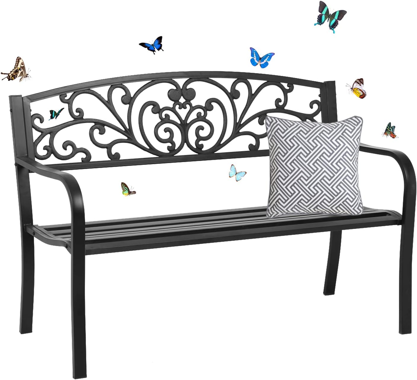 Amazon.com: BestShop Patio Bench Park Bench Outdoor Bench Garden Bench ...