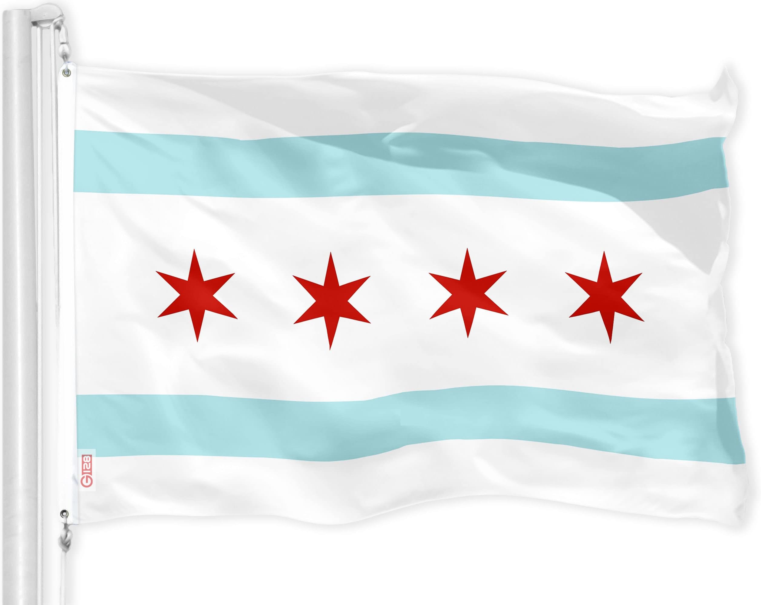 Amazon.com : G128 Chicago City Flag | 3x5 Ft | ToughWeave Series ...