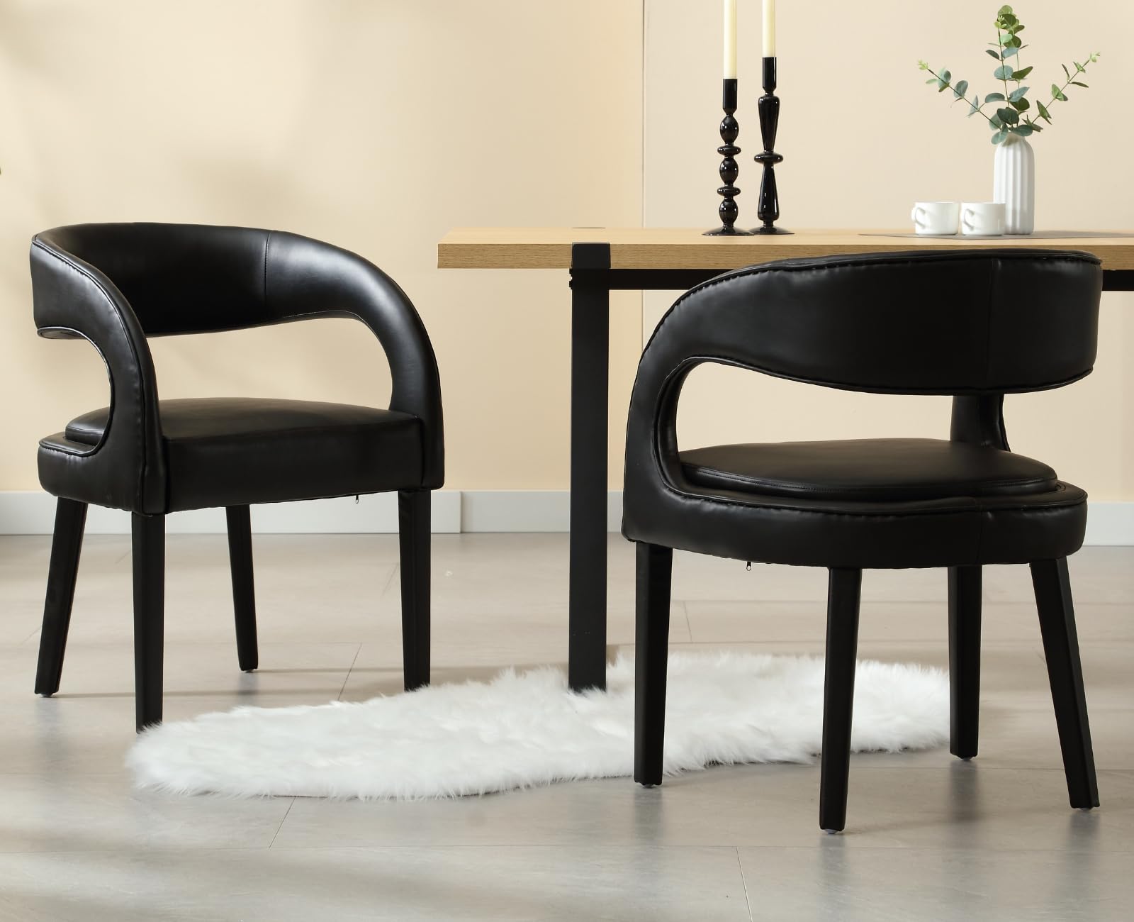 Amazon.com - EALSON Upholstered Dining Chairs Set of 2 Modern Leather ...