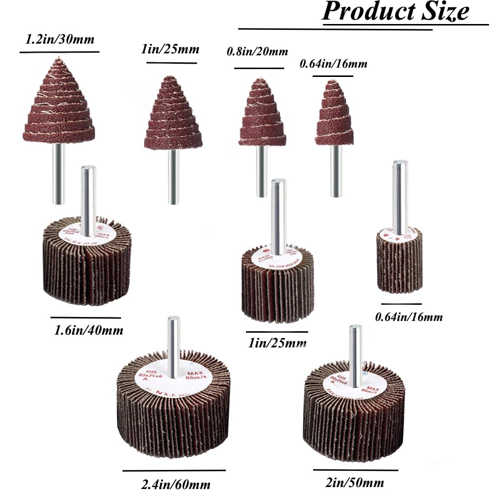 Snapklik.com : Flap Wheels Sander Set 24 Pcs 1/4" Shank Flap Wheel ...