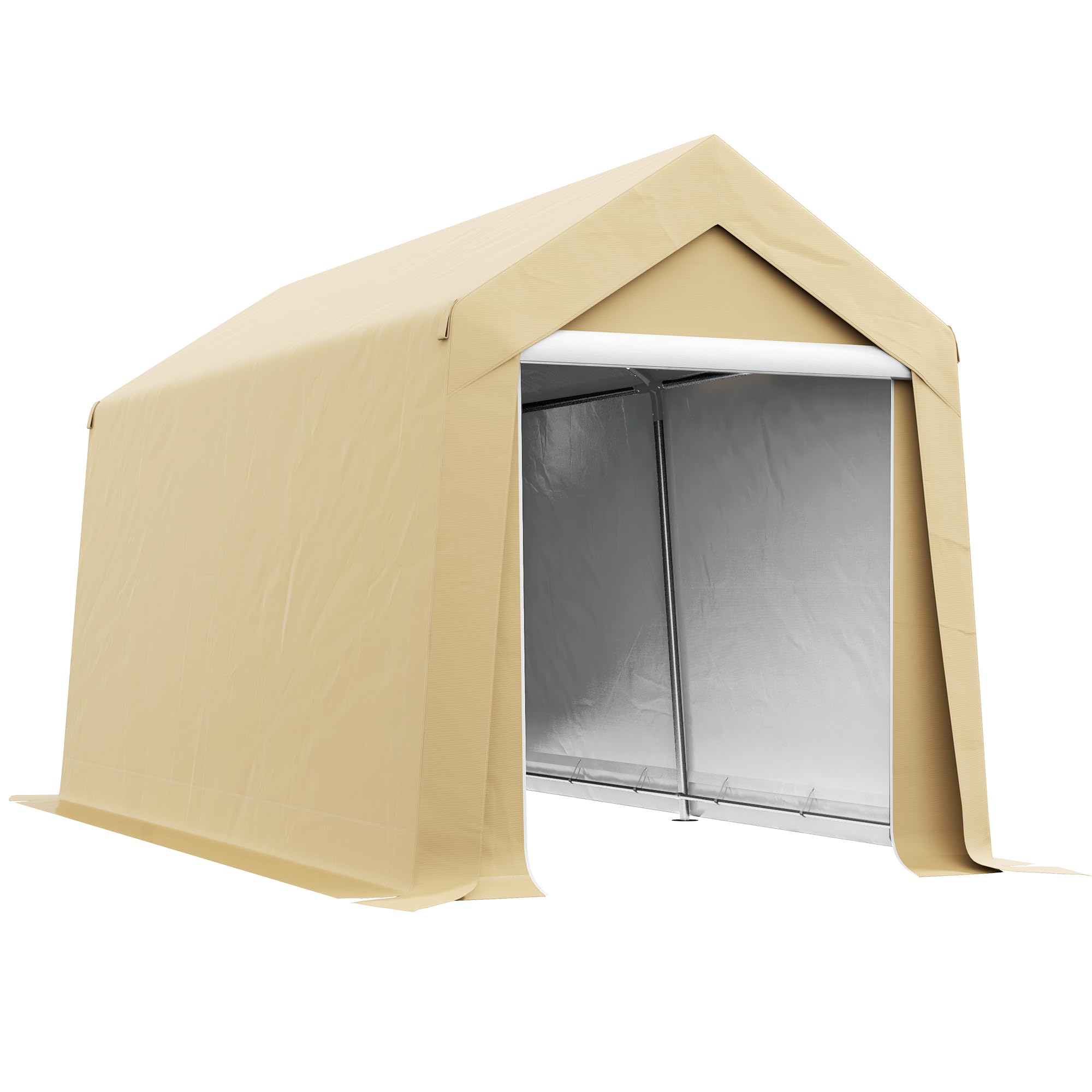 Amazon.com : Outsunny 7' x 12' Portable Storage Shed Shelter, Heavy ...
