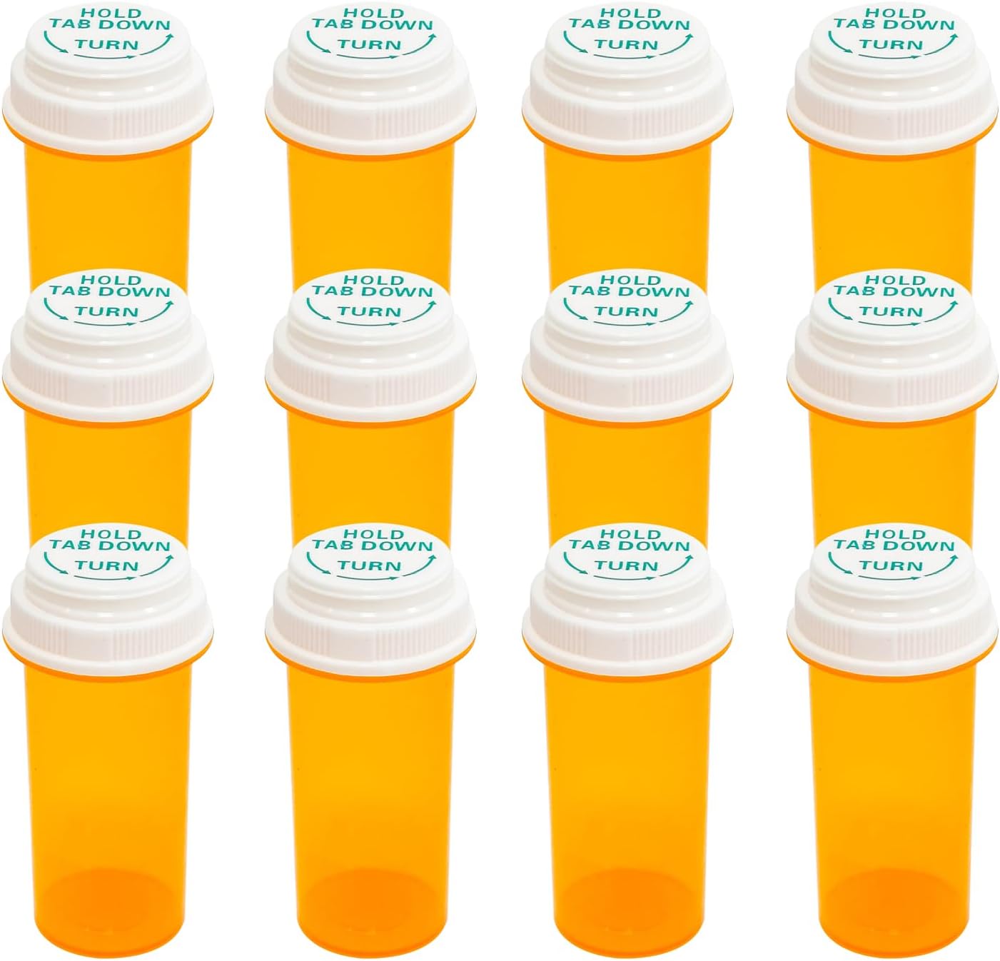 Amazon.com: Prescription Reversible Thumb Tab Vials,Pill Bottles with ...