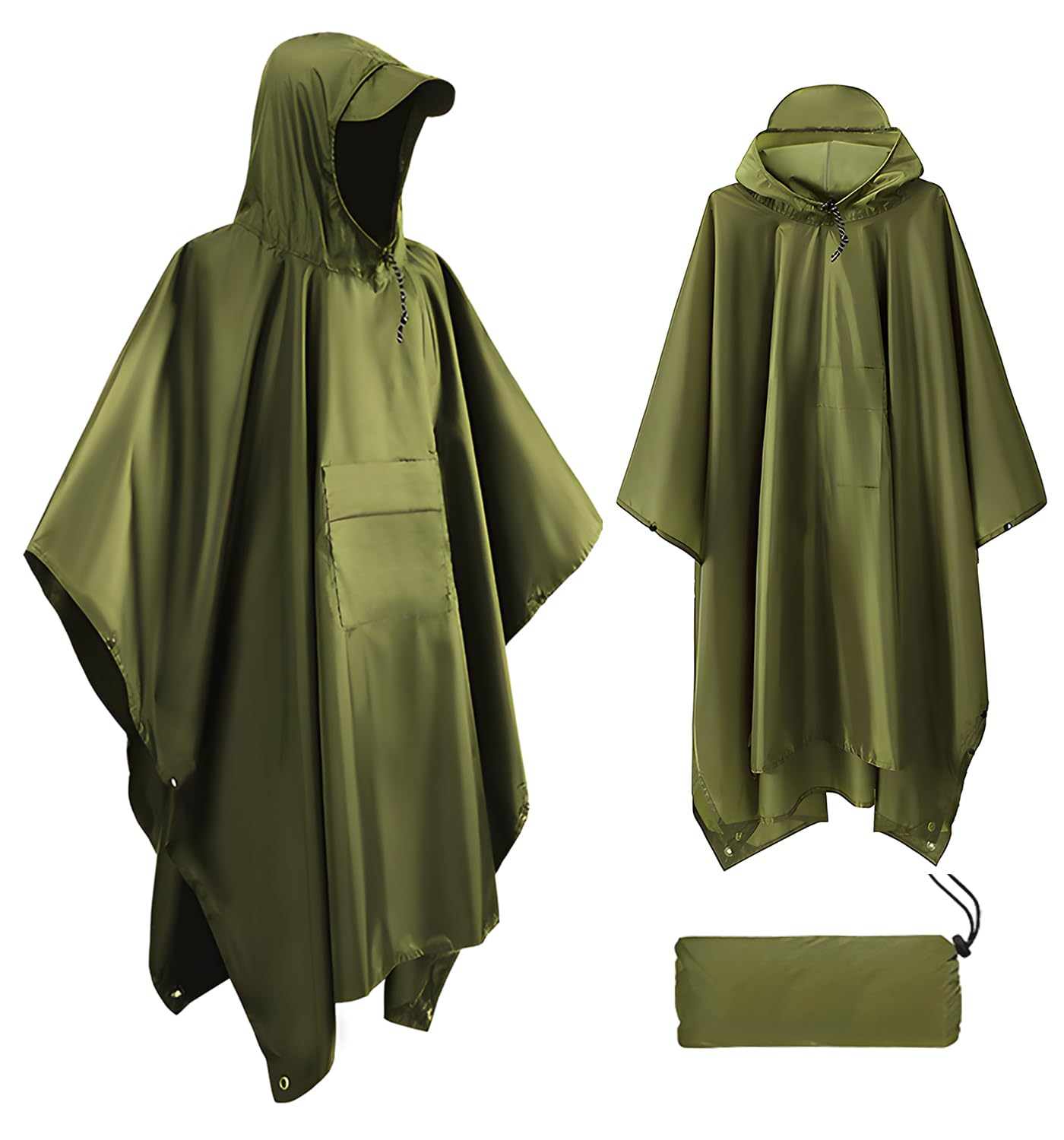 MAIXONIC 3 en 1 Poncho de Lluvia Impermeable con Capucha, Chaqueta Capa ...