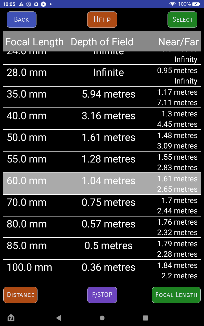 Depth of Field Caclulator & Exposure Calculator:Amazon.co.jp:Appstore for Android