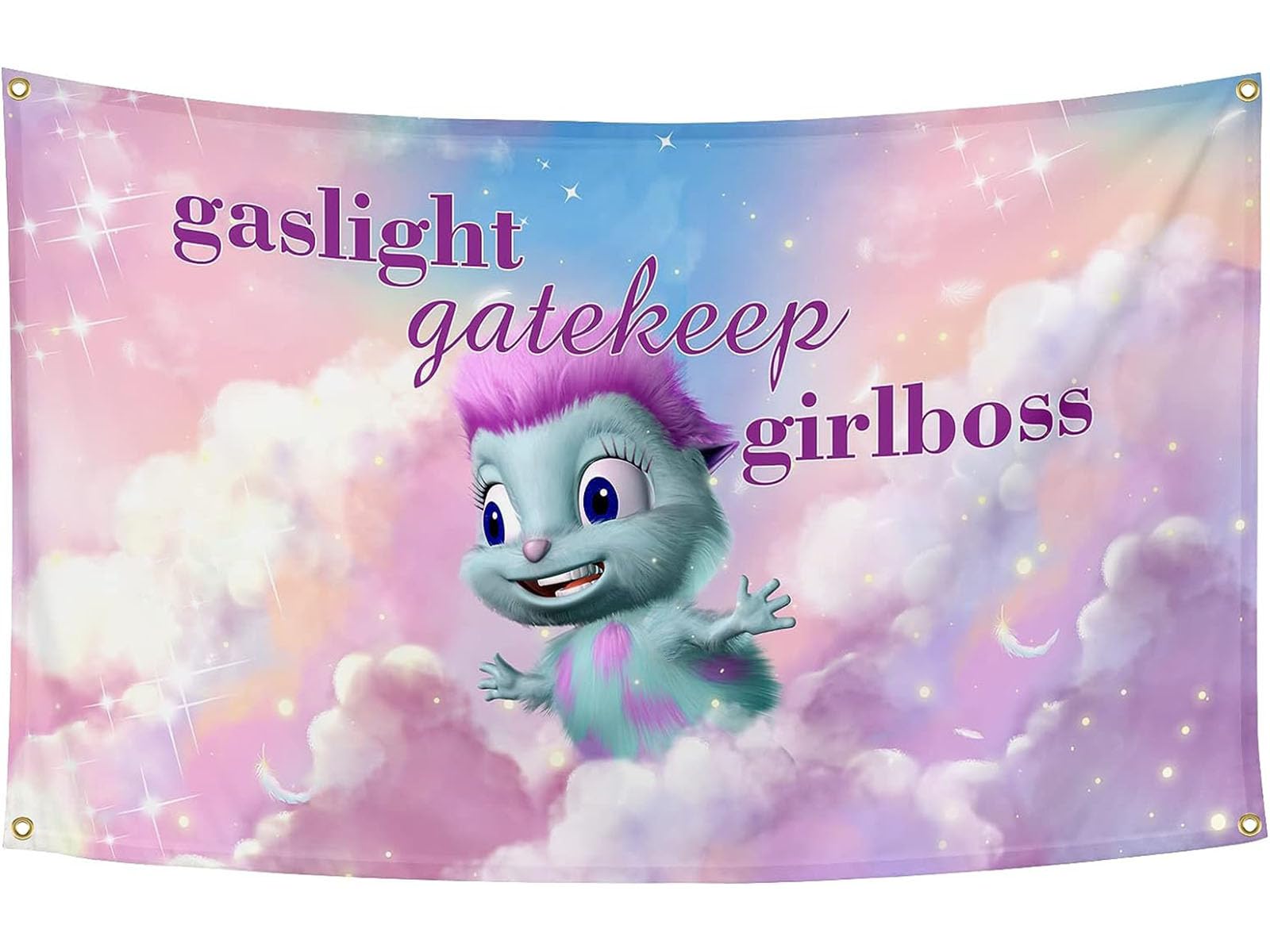 Amazon.com : Gaslight Gatekeep Girlboss Flag 3X5 Ft With Four Brass ...