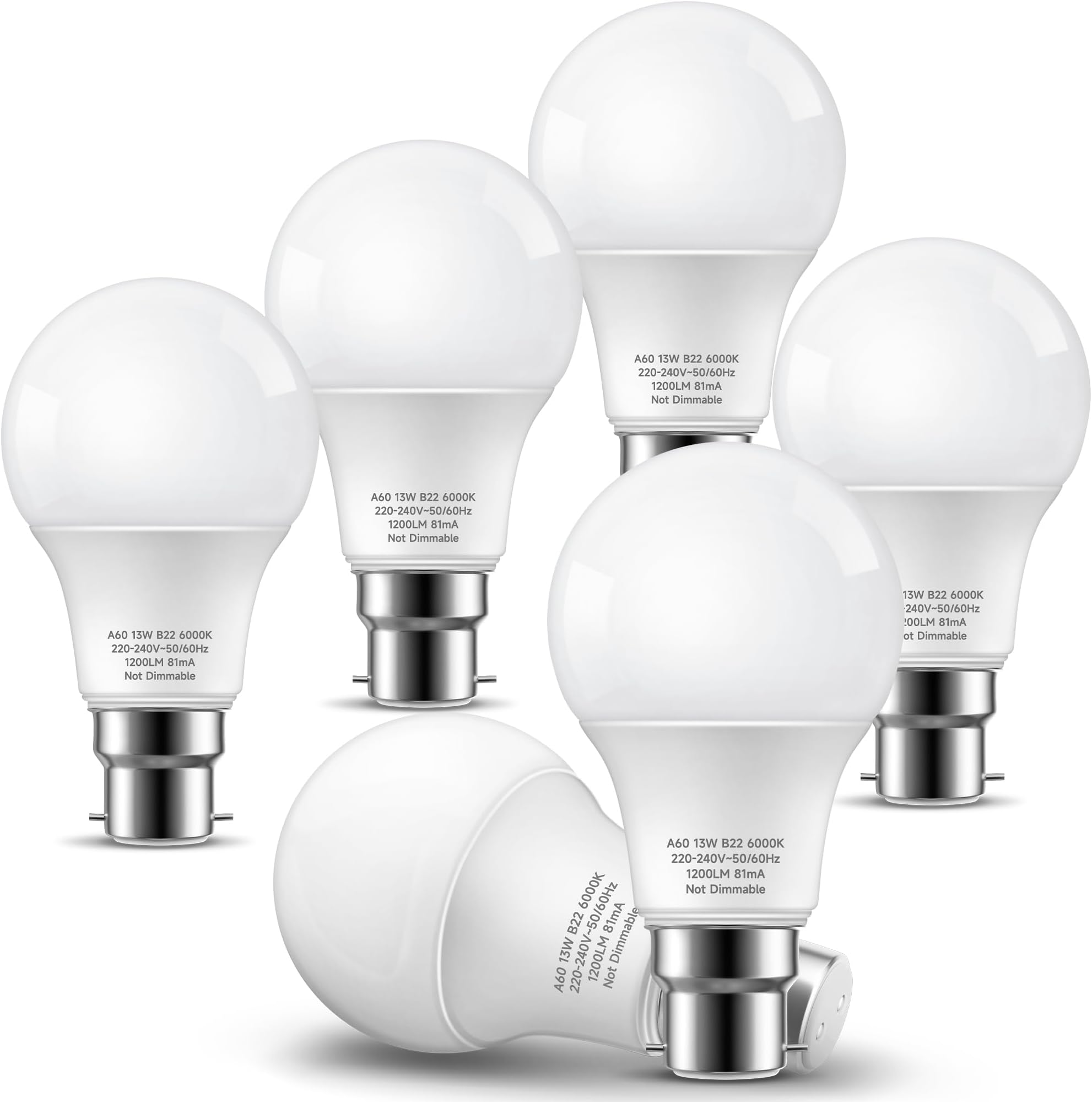 Bonnov Bayonet Light Bulbs 100W Equivalent, 13W B22 LED Bulb Bayonet ...