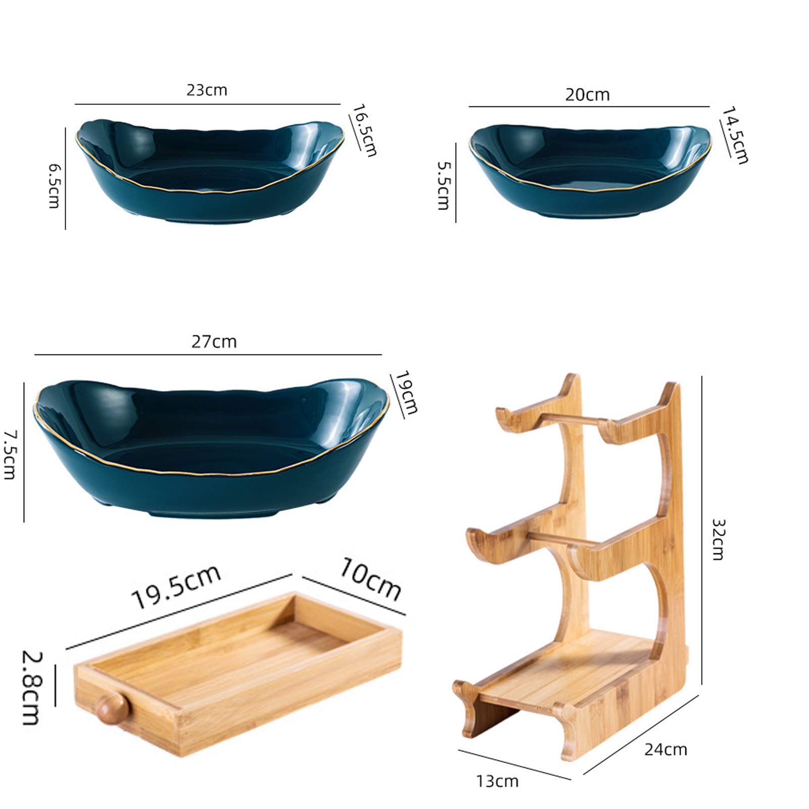 3-Tier Oval Bowl Server Set - Food Server Display Stand - Chip and Dip ...