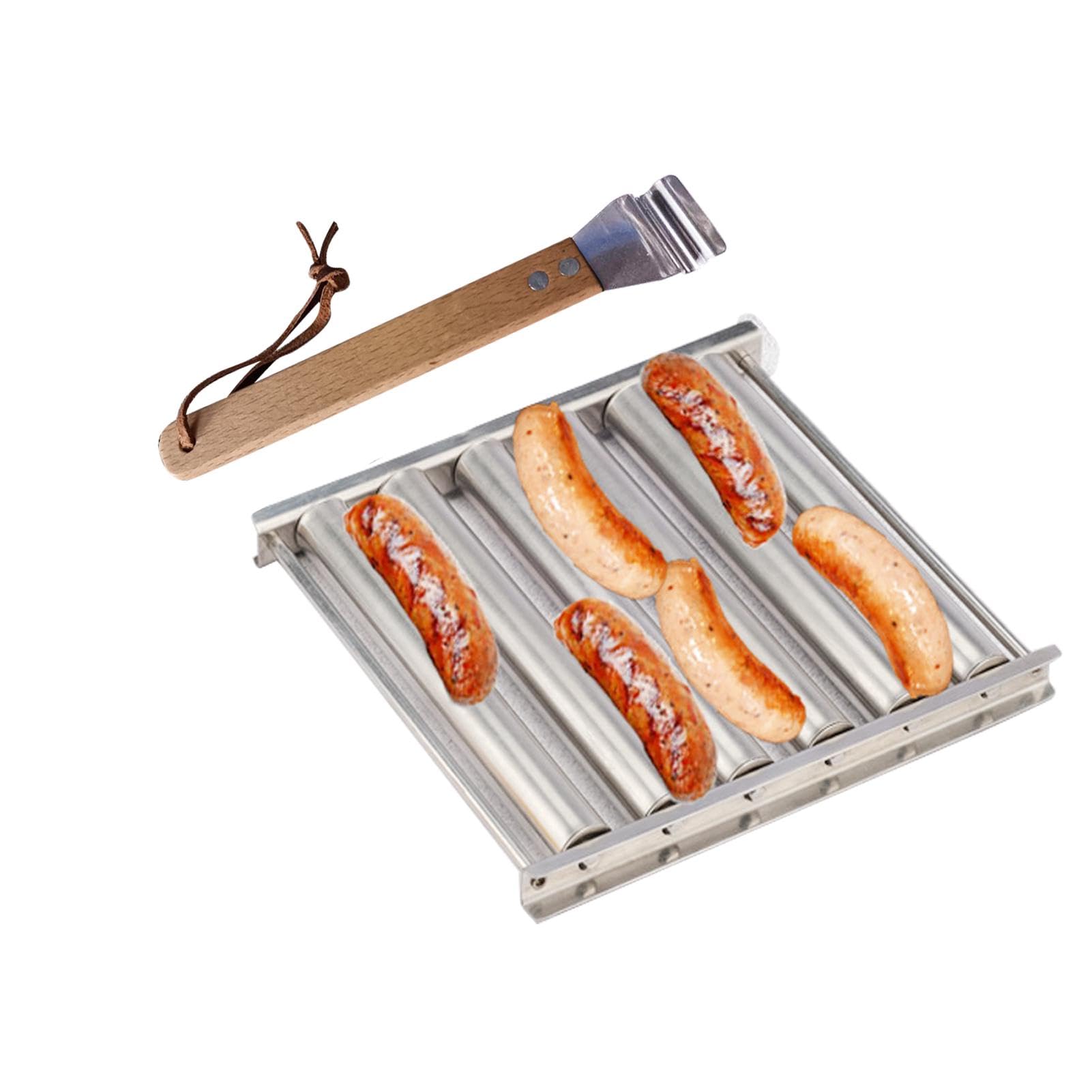 Amazon.com : QKDS Hot Dog Sausage Roller Rack, Stainless Steel BBQ Hot ...