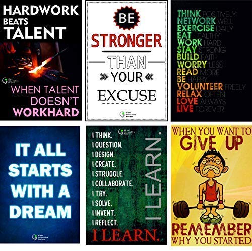 Poster Craft Motivational Posters (Vinyl, 12x18-inch) - Set of 6 ...