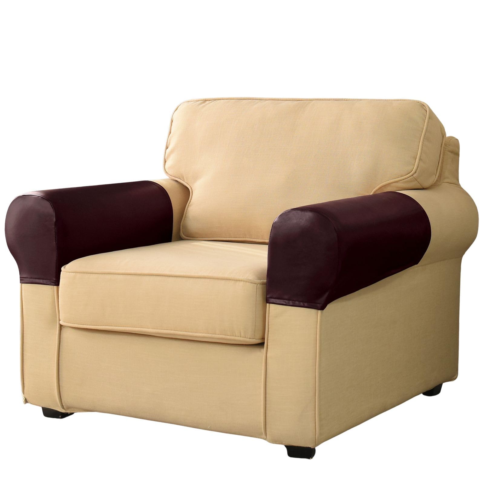 Amazon.com: Huierxun Waterproof Armrest Covers Luxury PU Leather ...