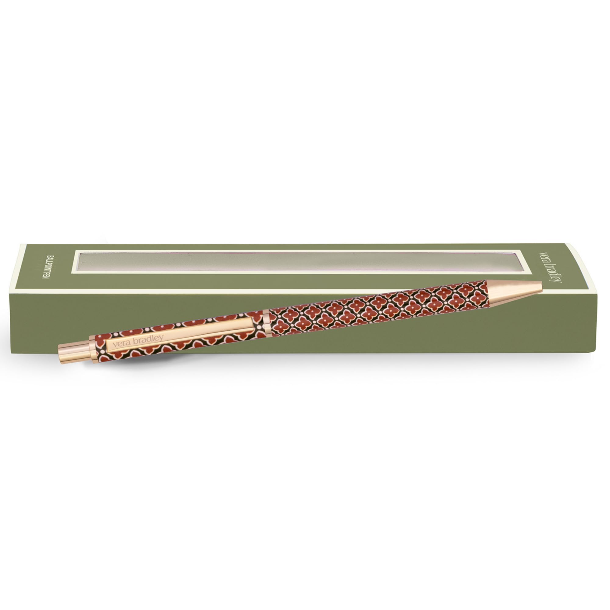 Amazon.com : Vera Bradley Black Ink Ballpoint Pen with Gift Box, Metal ...