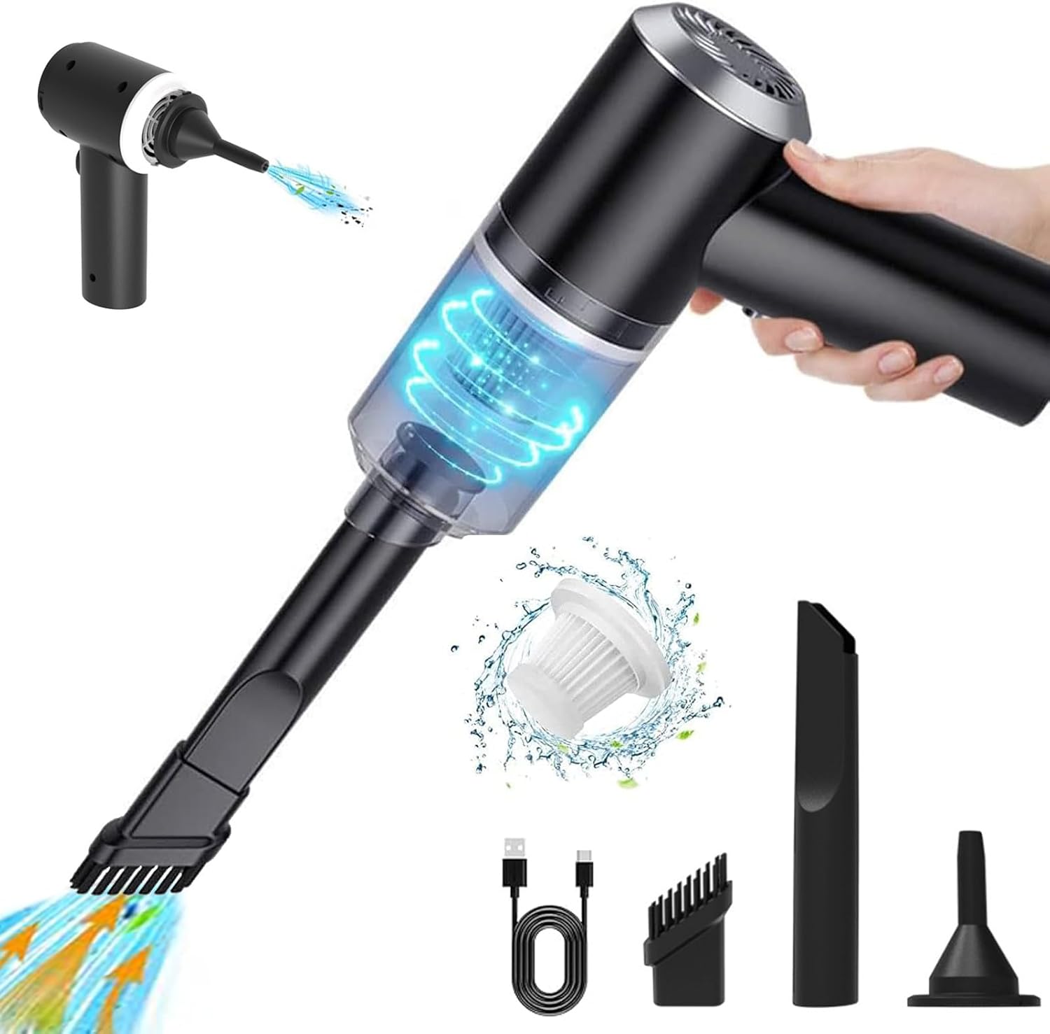 Handheld Vacuum Cleaner, 8000PA Car Vacuum Cleaner Hand Held Vacuum ...