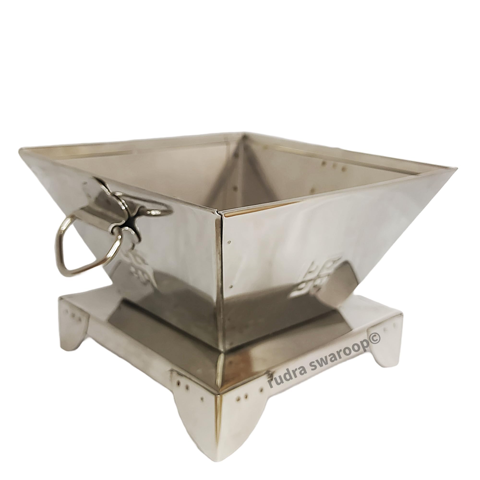 Steel Hawan Kund with Handle On Both Side, for Yagya, Hawan & Poojan ...