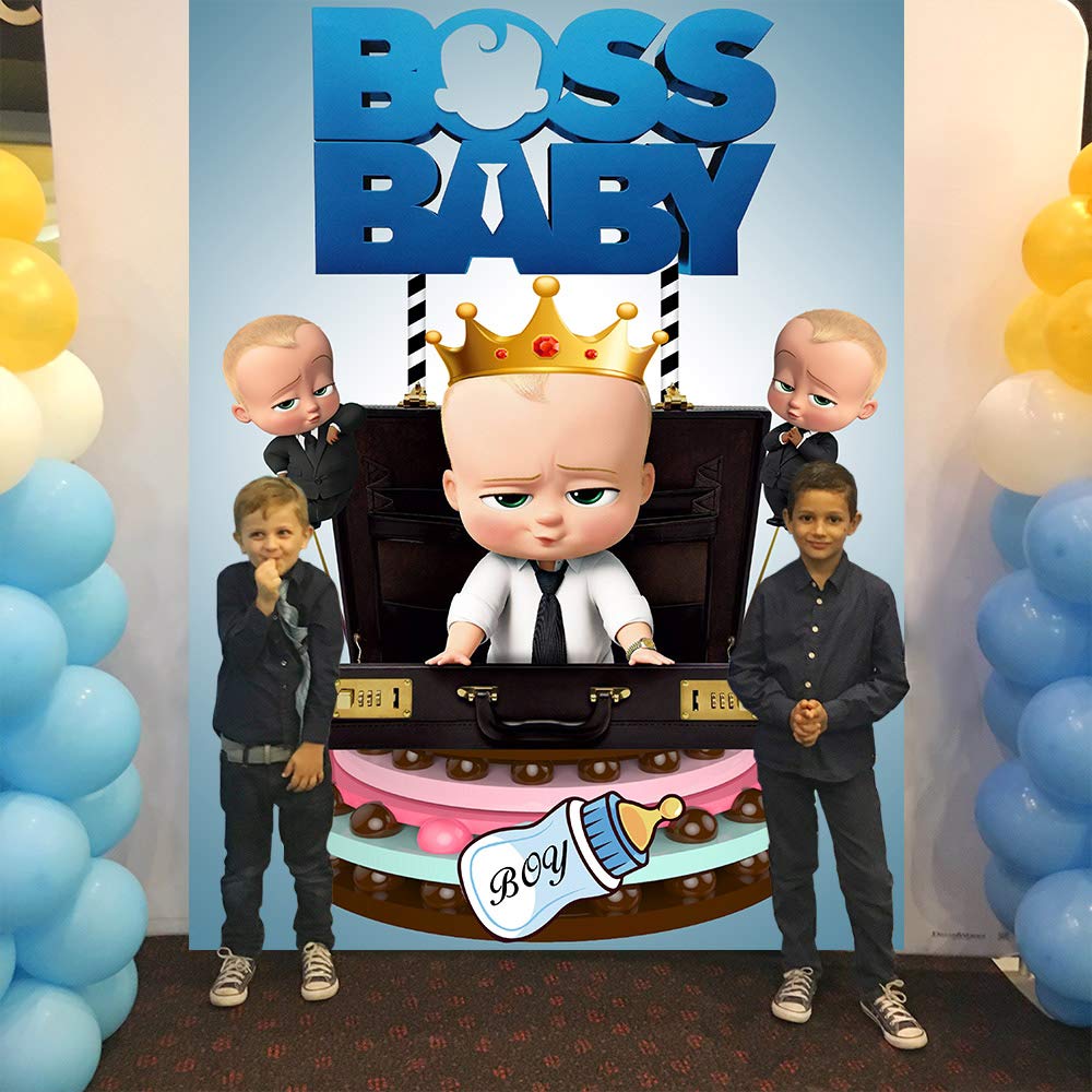 Buy BAKAA Boss Baby Backdrop for White Boy Baby Shower Backgrounds ...