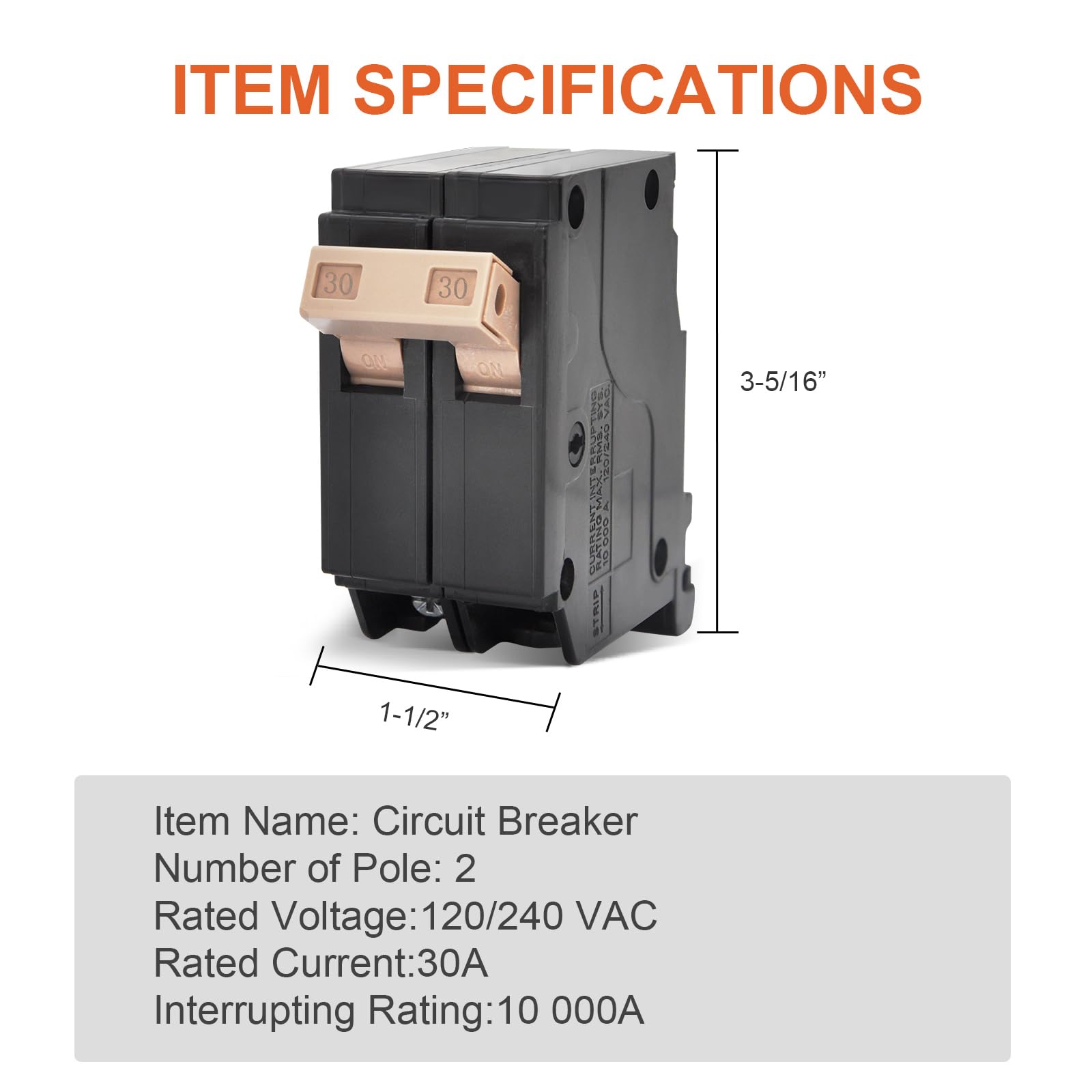 Snapklik.com : 30-Amp Breaker 2-Pole Circuit Breaker,C230 Breaker, 3/4 ...