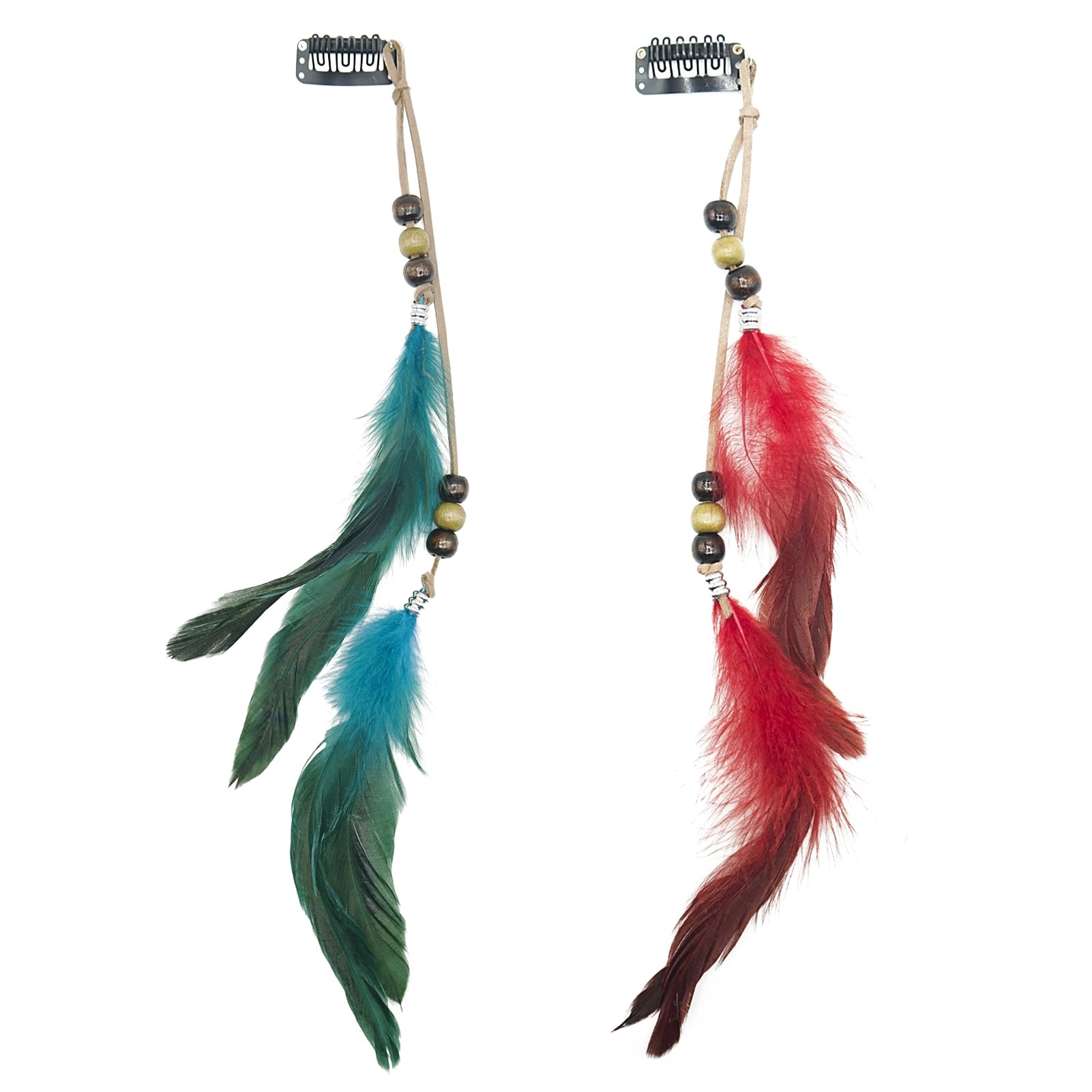 Amazon.com : 2 Pcs Halloween Women Feather Hair Clips, 13 Inch Handmade ...