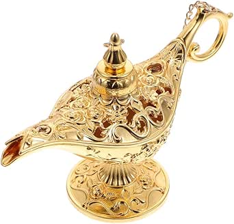 Amazon.com: Mini Vintage Aladdin Magic Genie Lamp,Metal Wishing Light ...