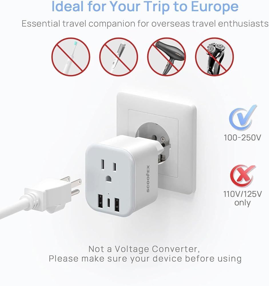 European Travel Plug Adapter - SCOOFEX Foldable Nepal | Ubuy