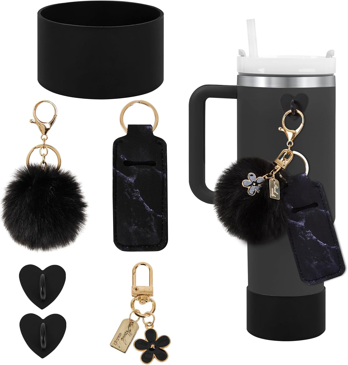 Amazon.com : Aimery Siliocne Water Bottle Boots Cover + Keychain Hook ...