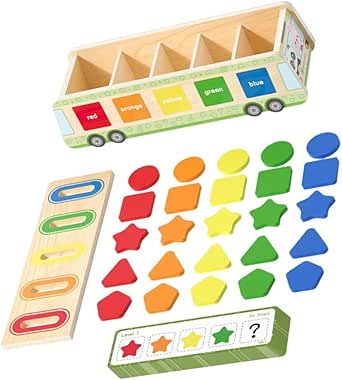 Amazon.co.jp: Generic Wooden Color and Shape Classification Toys with ...