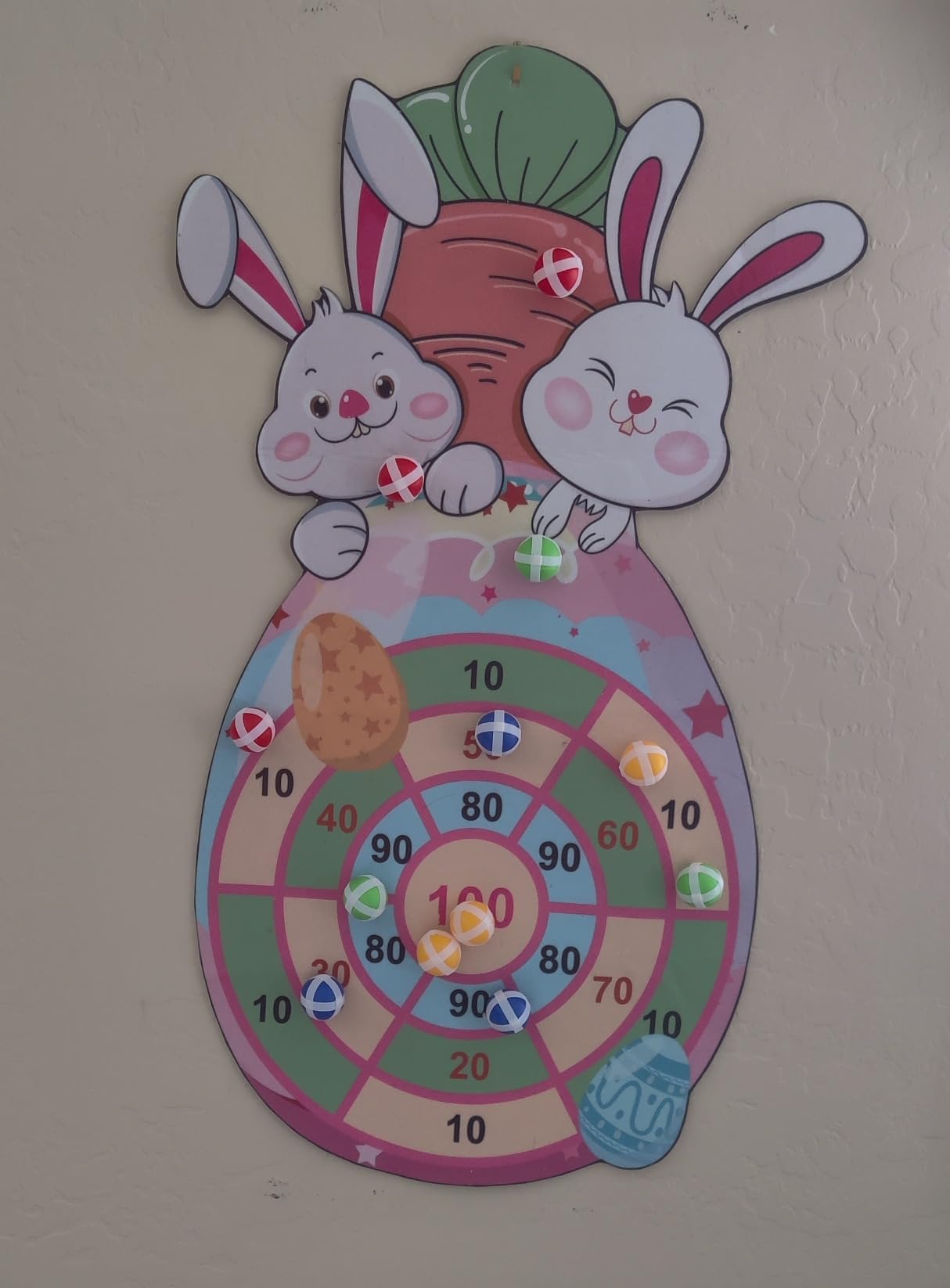 Amazon.com: Easter Dart Board Game Set, Cute Bunny Chick Carrot Party ...
