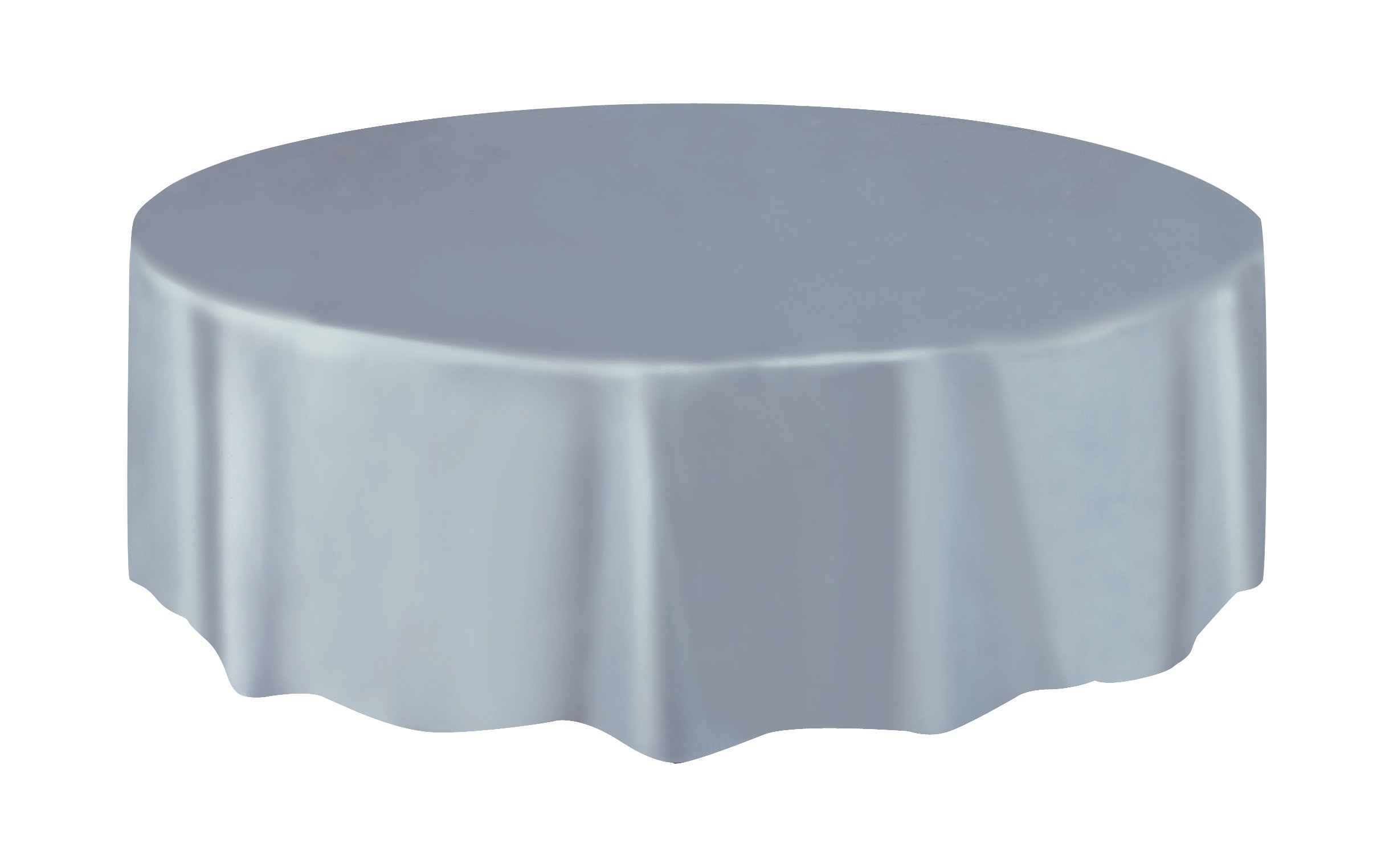 Amazon.com: Elegant Silver Solid Round Plastic Table Cover (84 ...